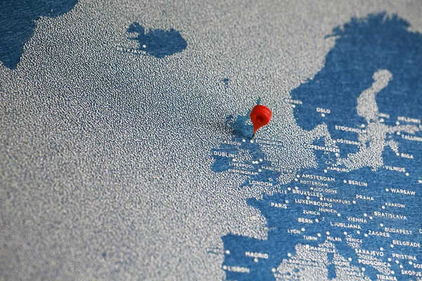 painted map with pin and plane - Stock Image - Everypixel