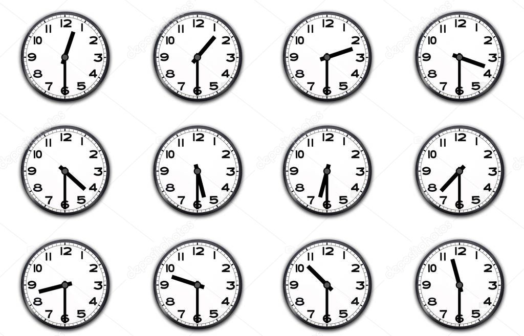 clocks indicating the half hour — Stock Photo © philipimage #172459148
