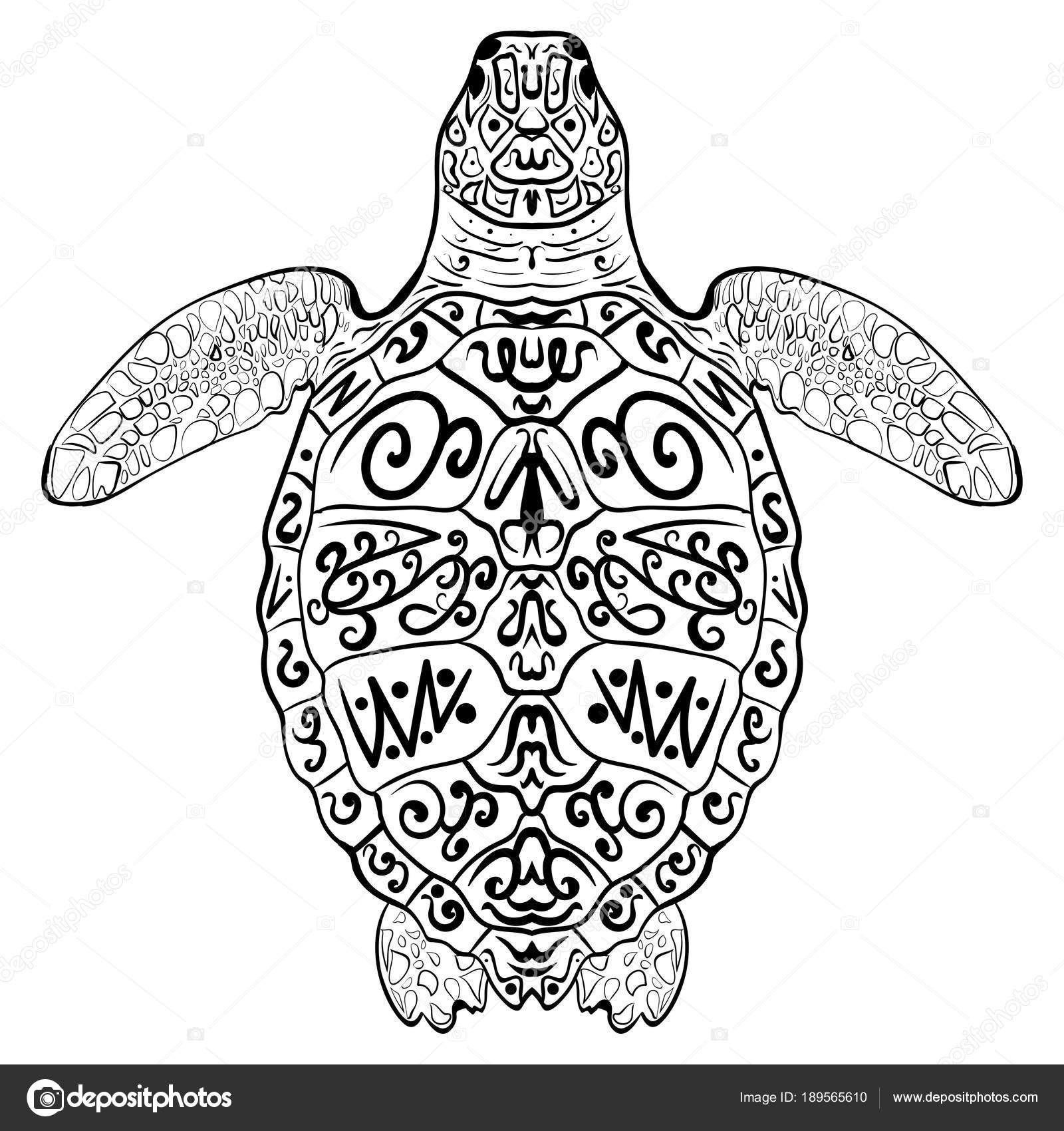 Stylized vector decoration zentangle turtle — Stock Vector © tiverets ...