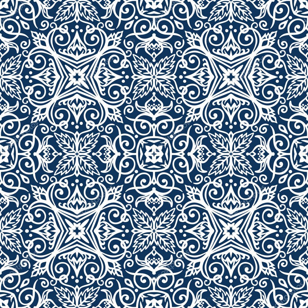Blue Arabesque Pattern — Stock Vector © amovitania #181666460