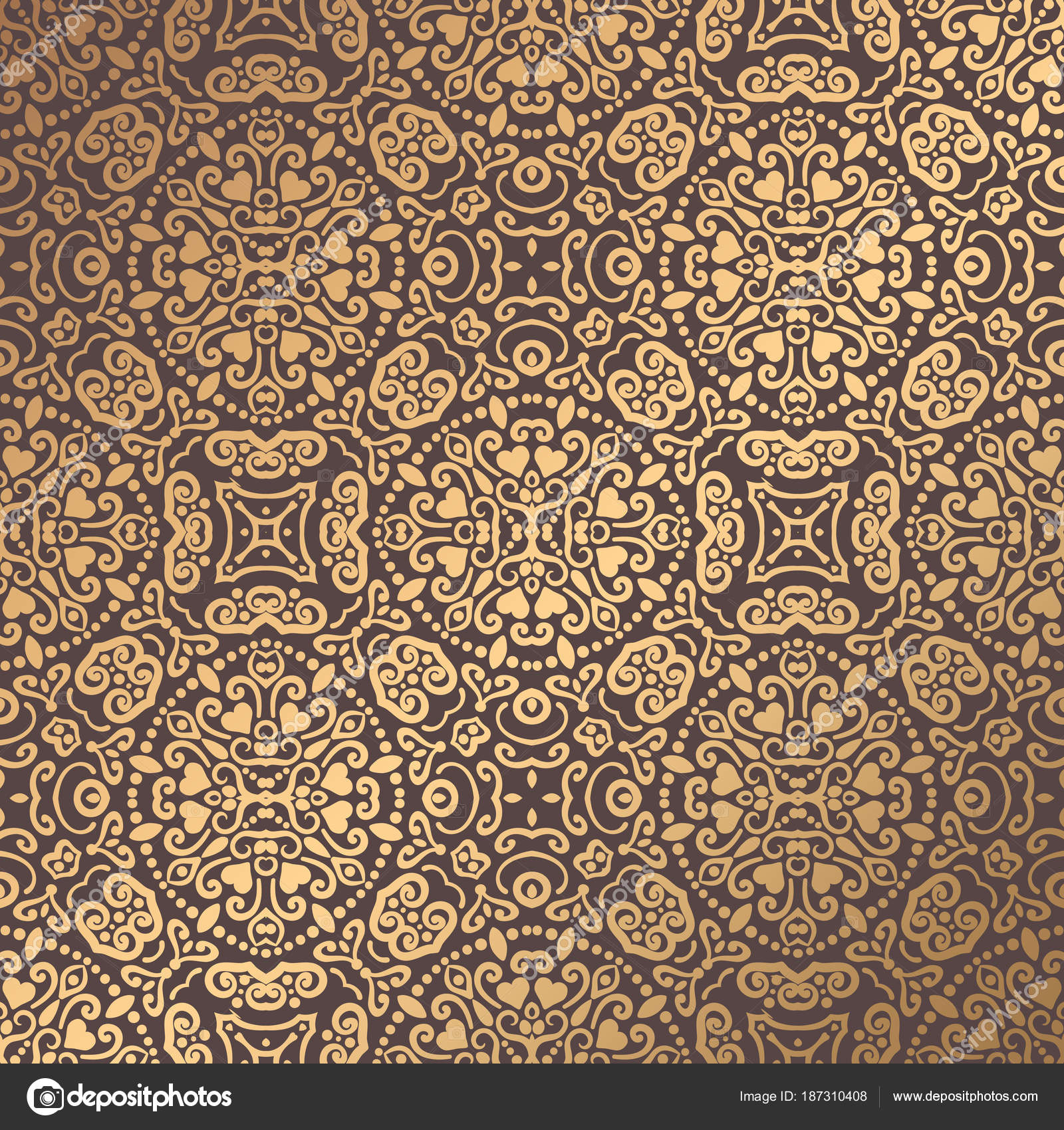 Golden Arabesque Pattern Stock Vector Image by ©amovitania #187310408