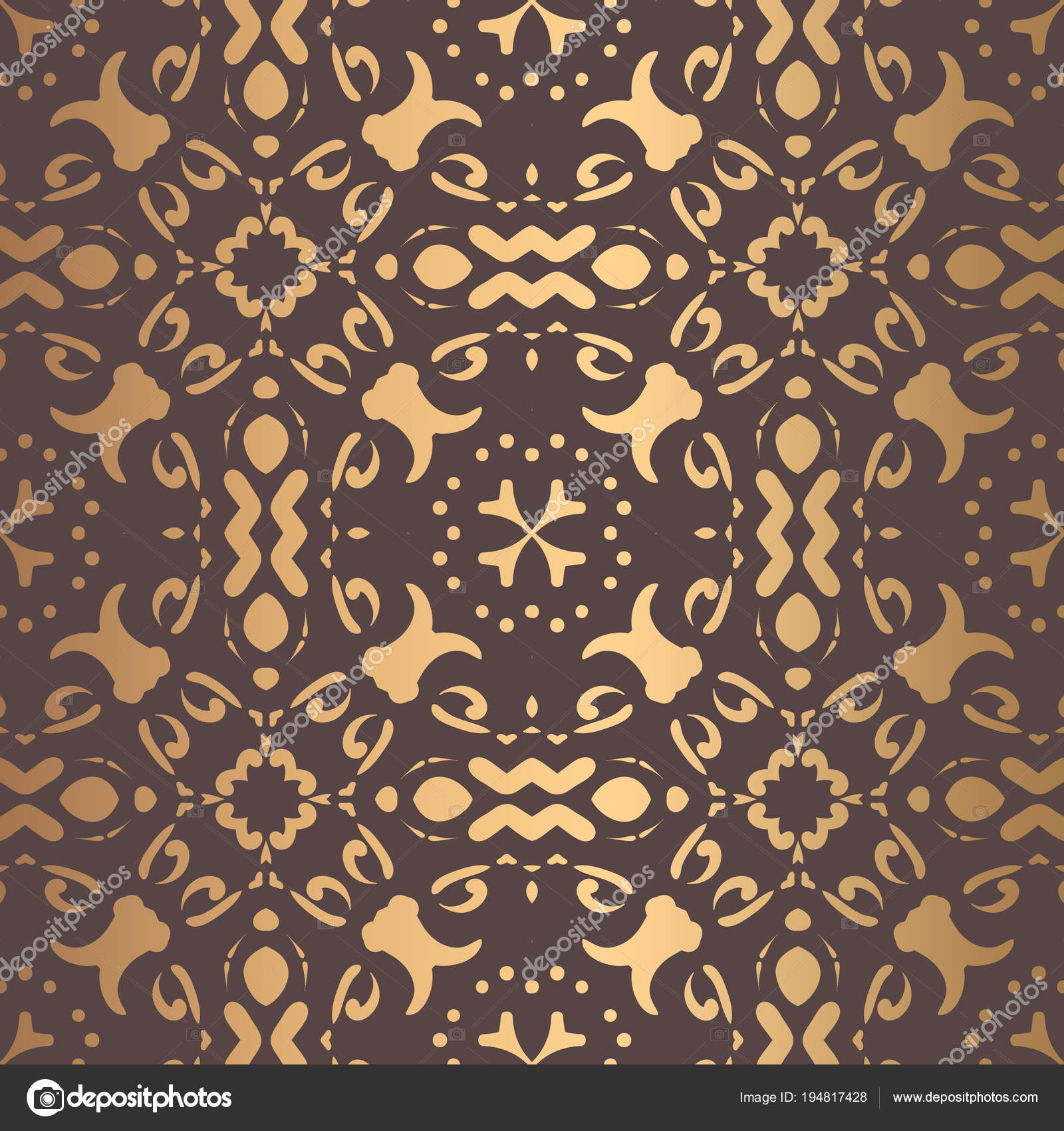 Golden Arabesque Pattern Stock Vector by ©amovitania #194817428