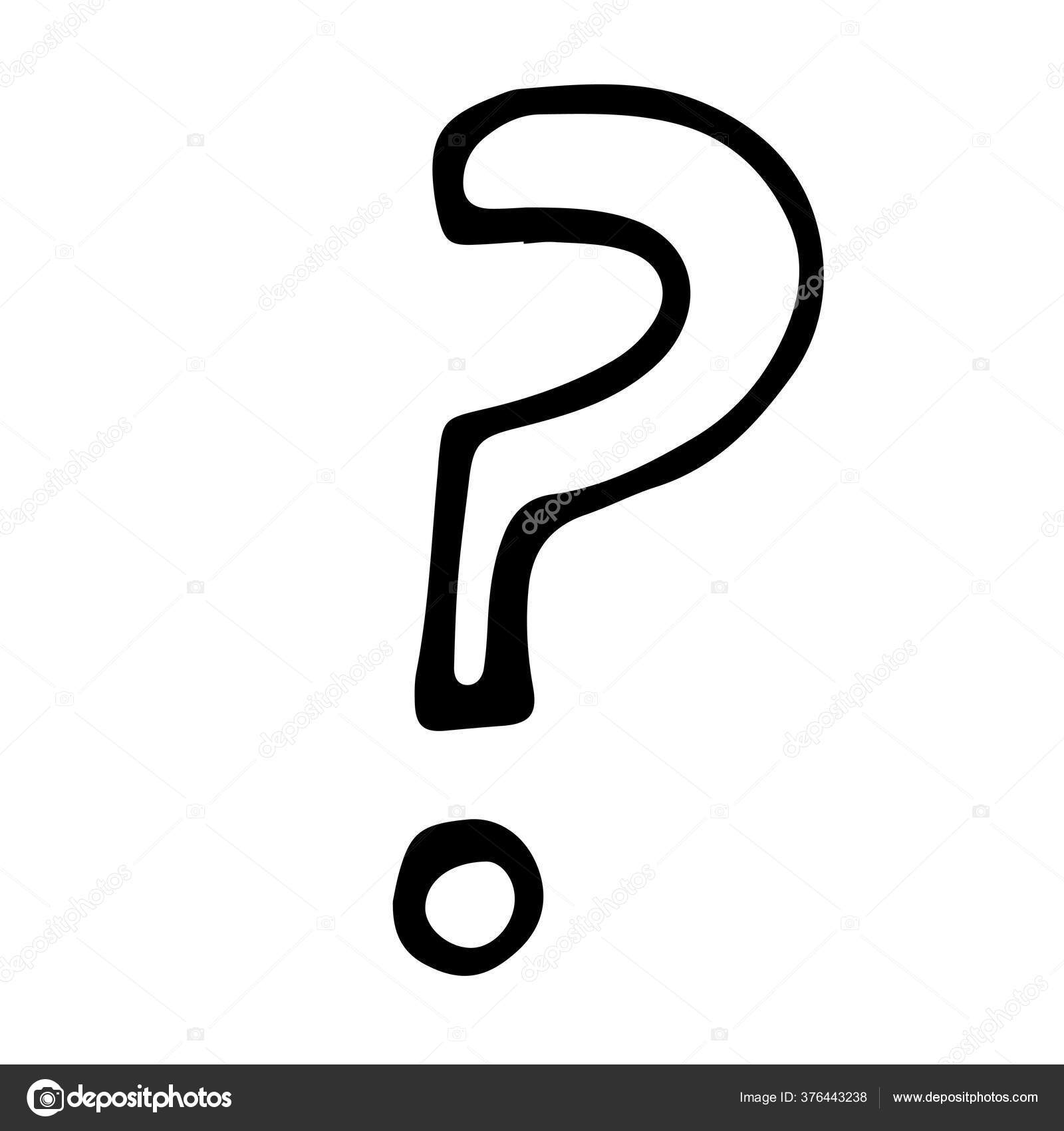 Icono de signo de interrogación ilustración de contorno vectorial dibujado a mano Vector de ...