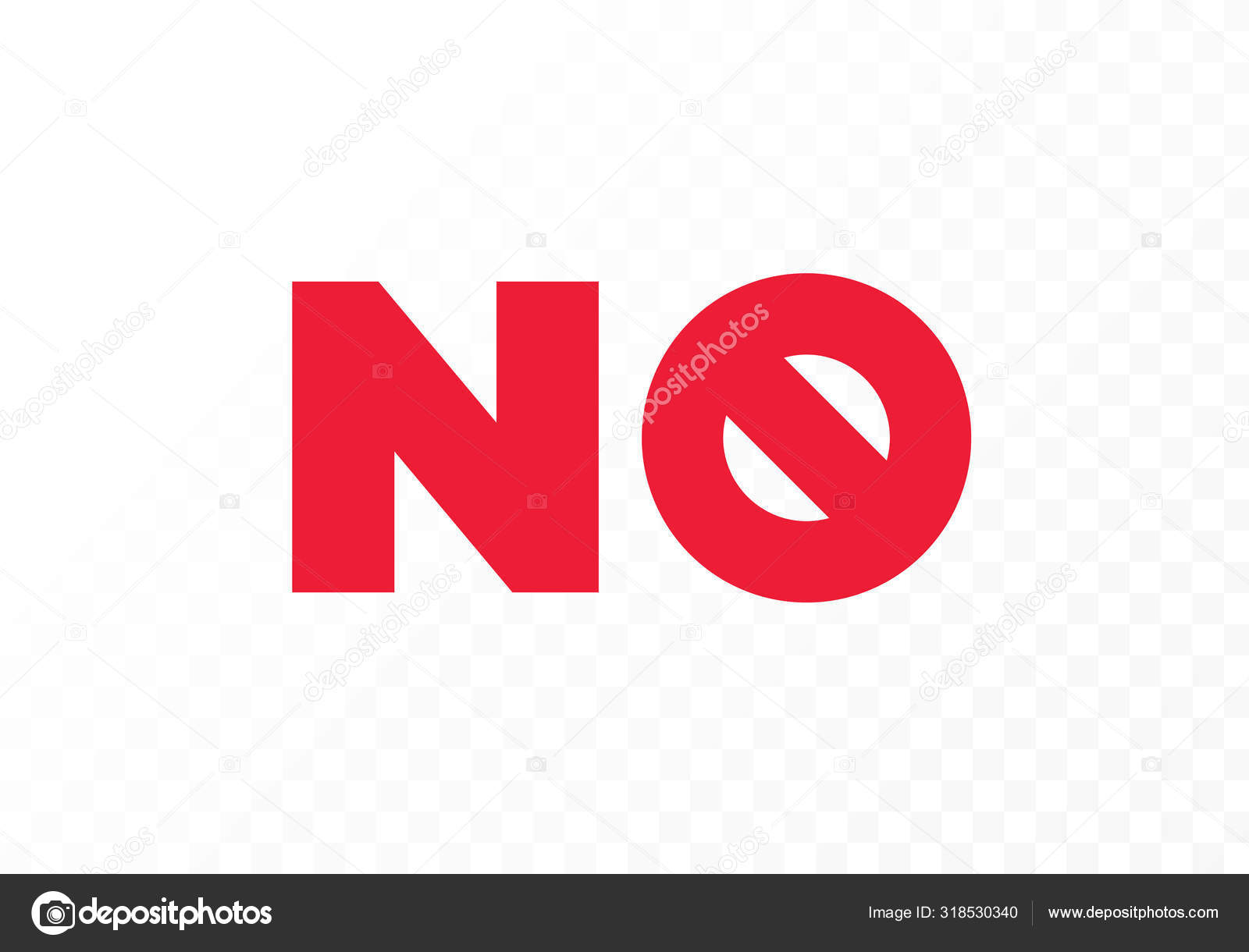 Vector flat stop no sign icon illustration. Red crossed out symbol of ...