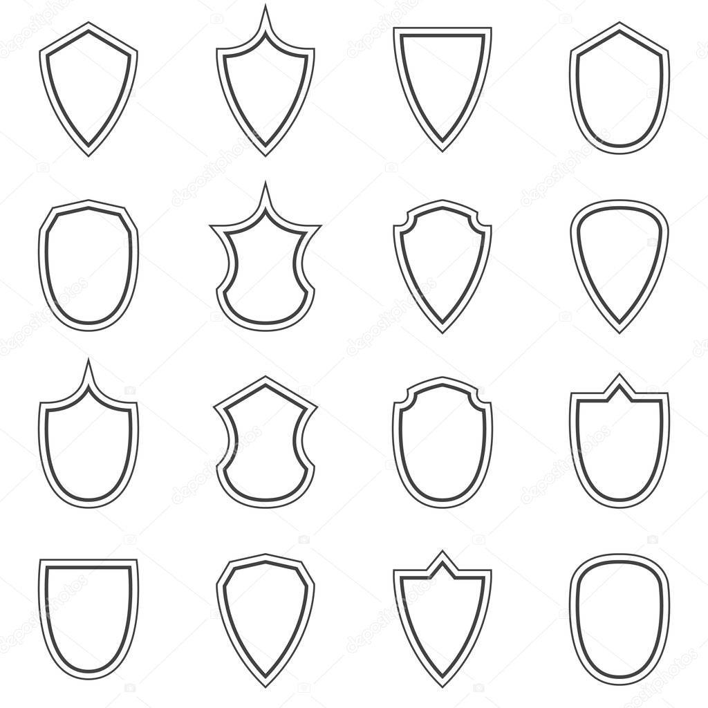Vector Black Shields set on white background — Stock Vector © Toxitz ... Vector Black Shields set on white background — Stock Vector © Toxitz ...