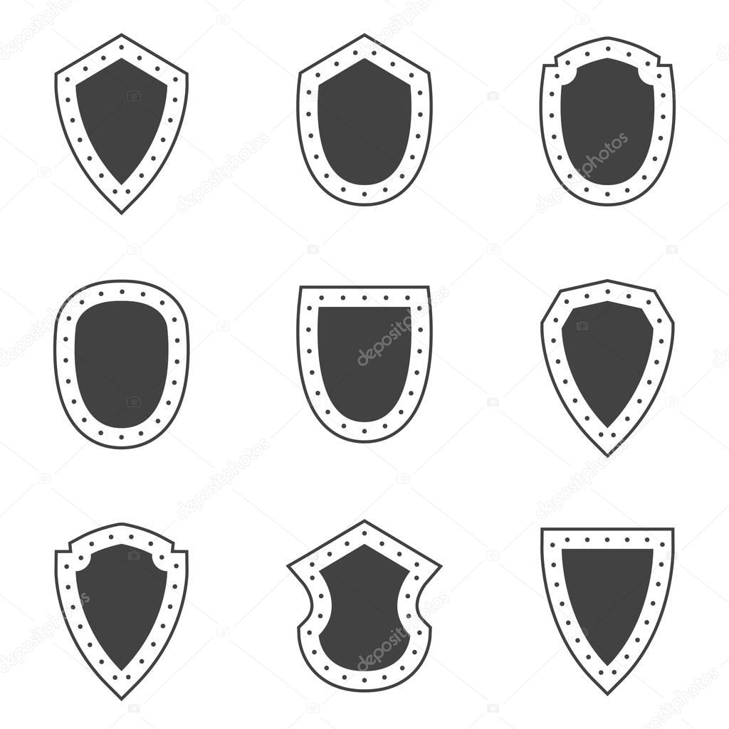 Vector Black Shields set on white background Stock Vector by ©Toxitz ... Vector Black Shields set on white background Stock Vector by ©Toxitz ...