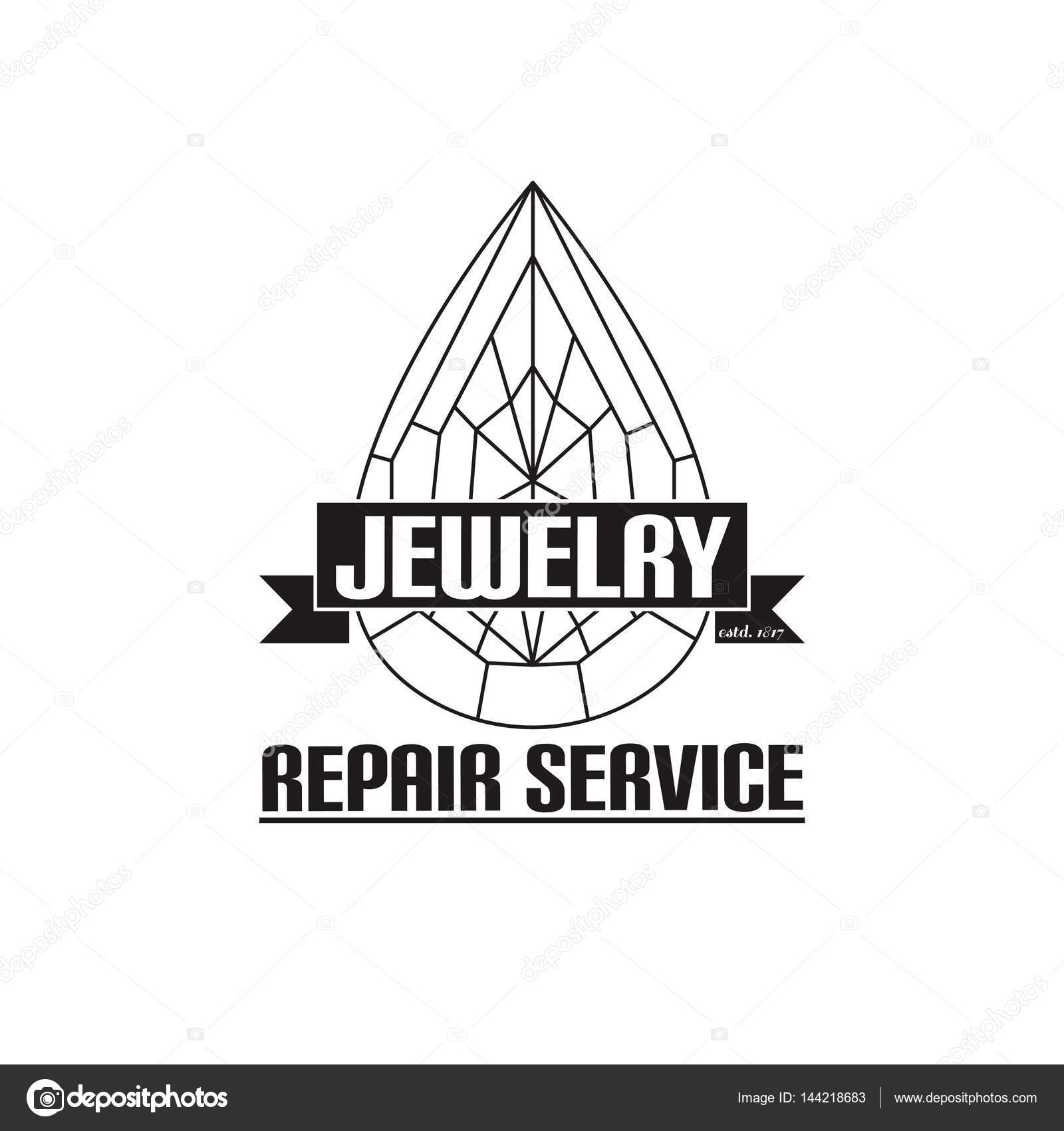 Vector image of logo jewelry service. Trendy concept for repair shop or ...