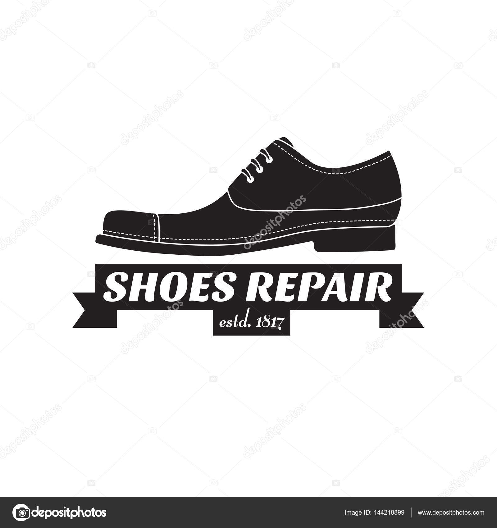 Vector image of logo of shoe repair services. Concept for workshop ...
