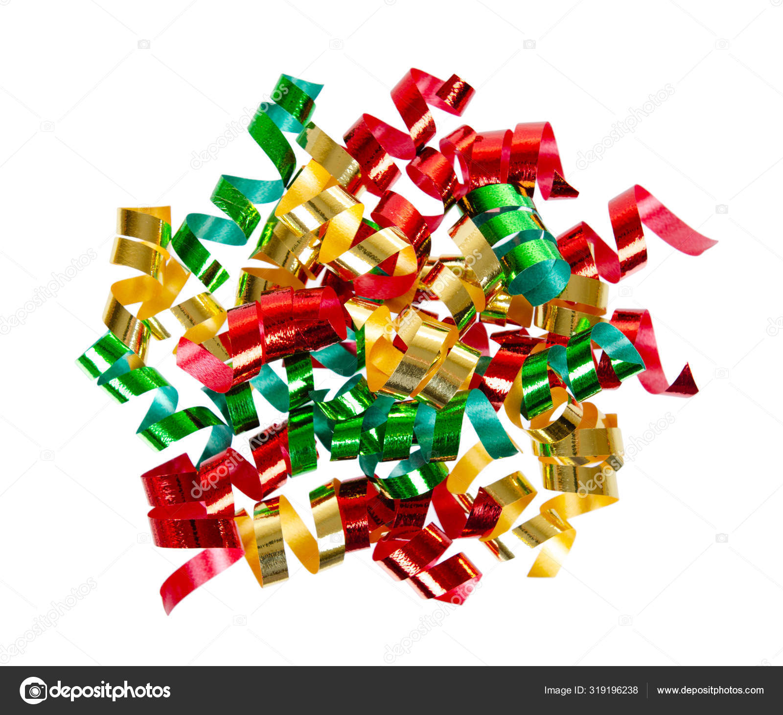 Colored curled confetti, party decoration element, fun and happy ...