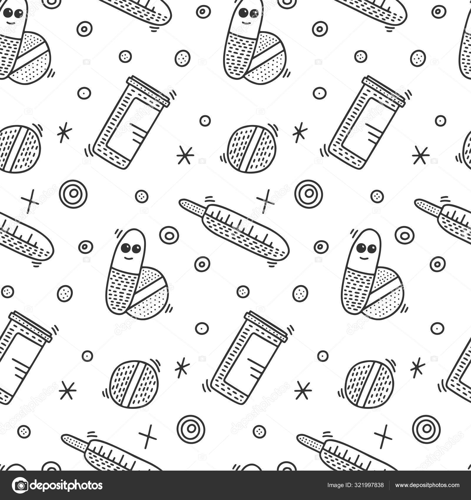 Medicine vector concept in doodle style. Hand drawn illustration for ...