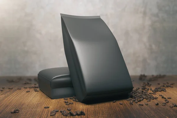 Empty black coffee packages Stock Photo by ©peshkov 147222469