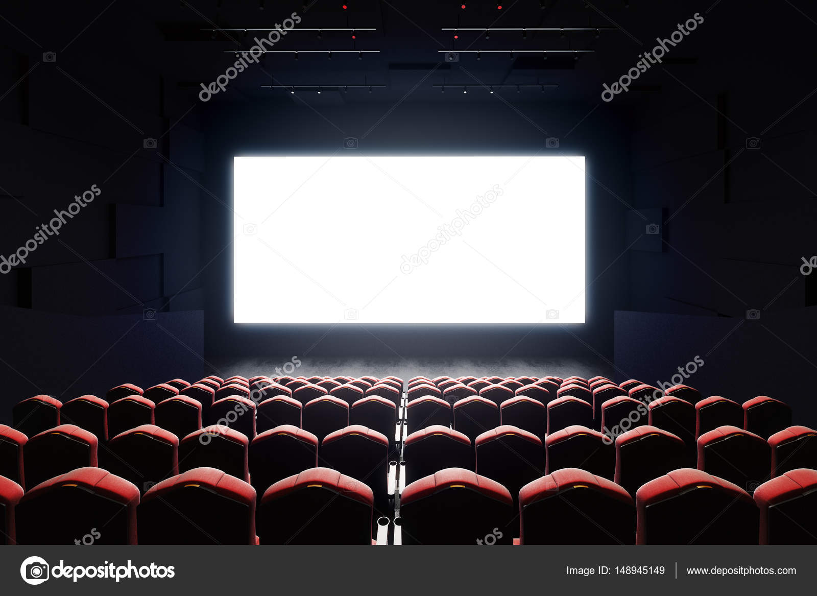Blank cinema screen front — Stock Photo © peshkov #148945149