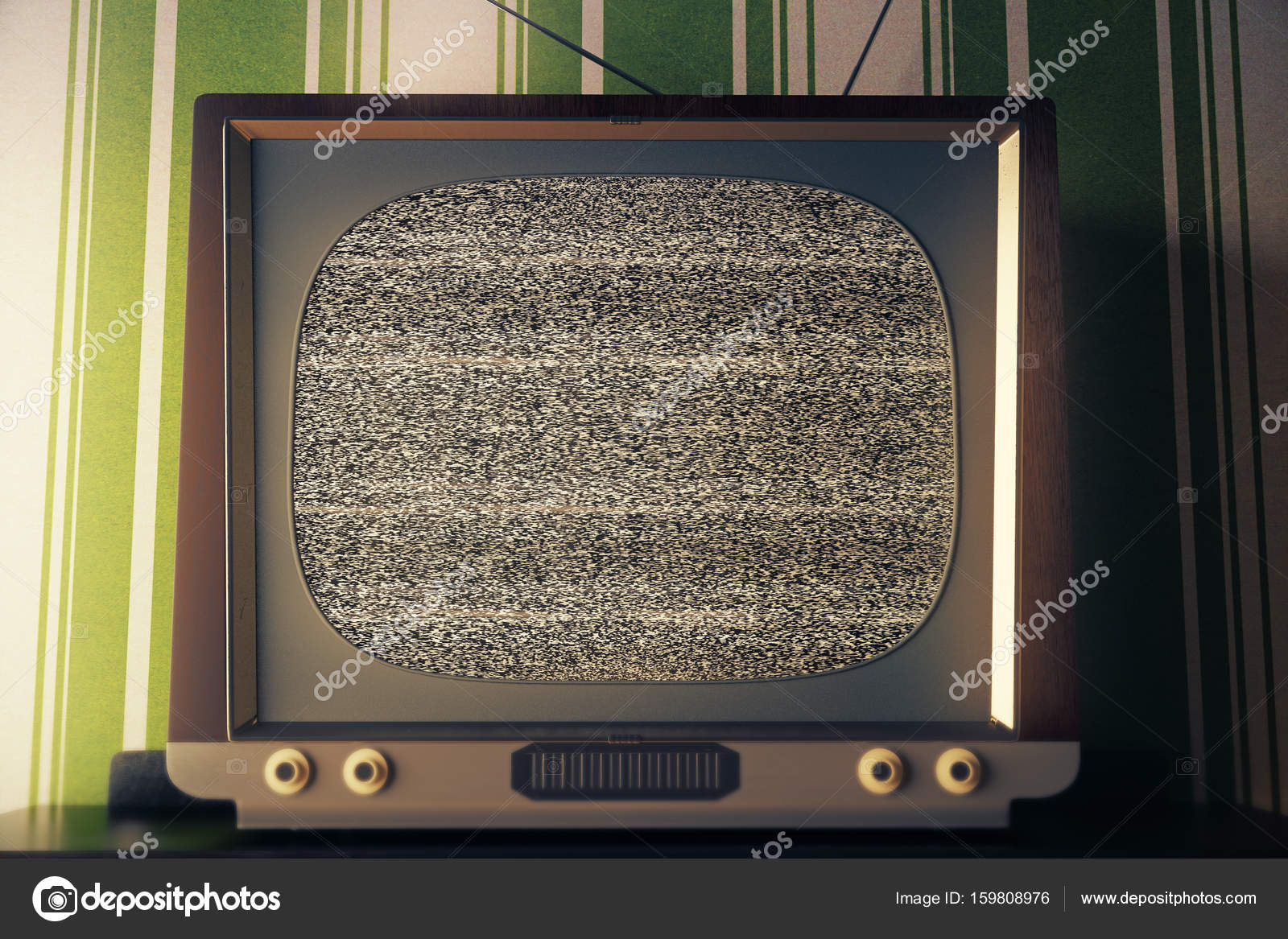 Vintage TV with empty screen front — Stock Photo © peshkov #159808976