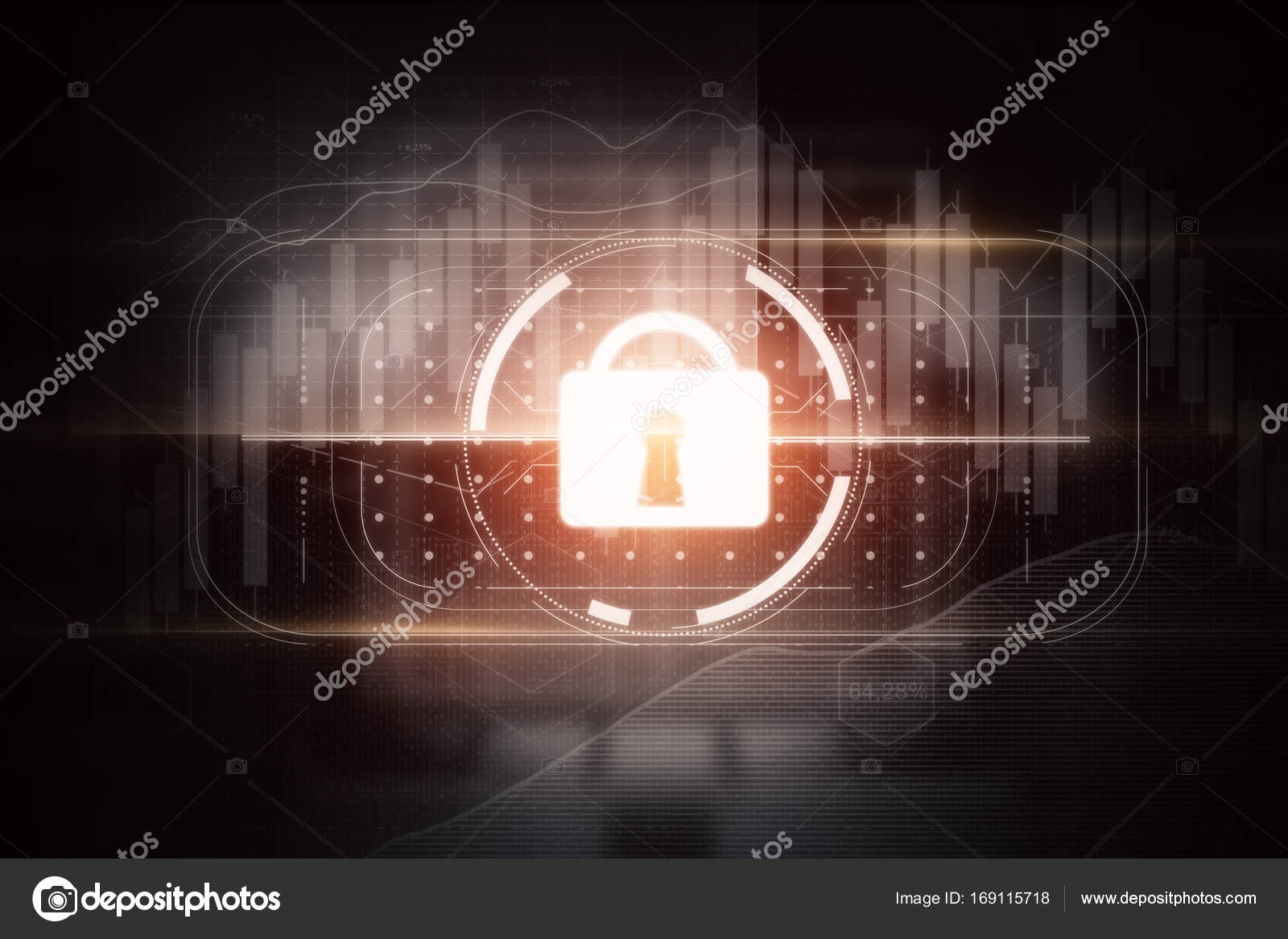 Digital padlock background. Safety concept. 3D Rendering — Stock Photo © peshkov #169115718