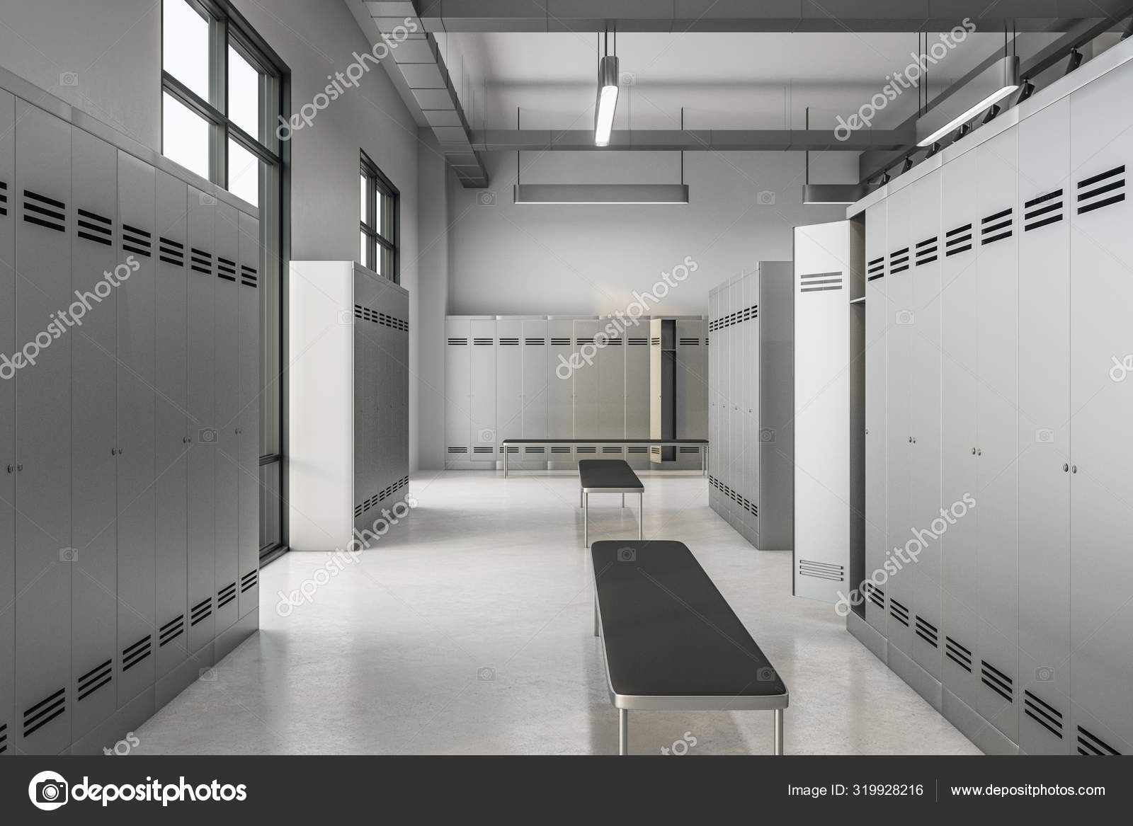 Clean locker room interior Stock Photo by ©peshkov 319928216