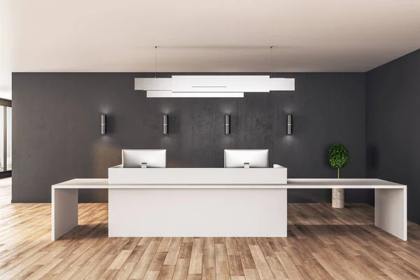Modern Office Lobby Reception Desk Rendering — Stock Photo © peshkov ...