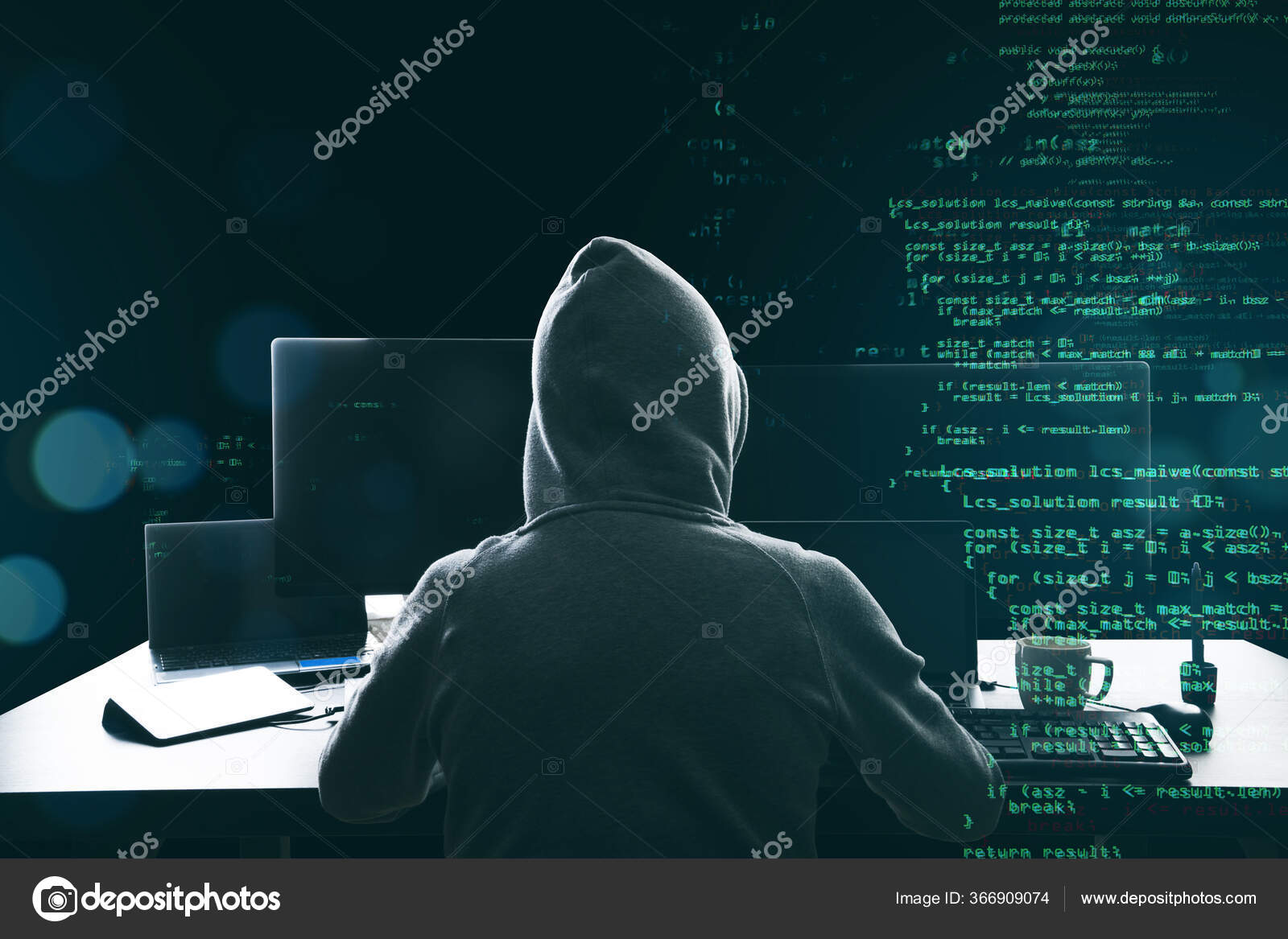 Hacker Programmer Using Computer Abstract Html Code Safety Programming Concept — Stock Photo ...