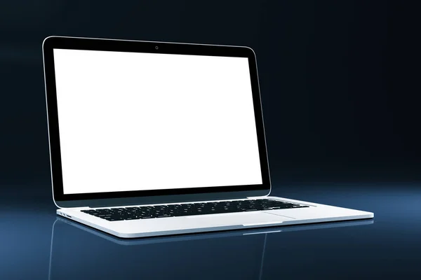 Blank white mock up modern computer monitor with white keyboard at ...