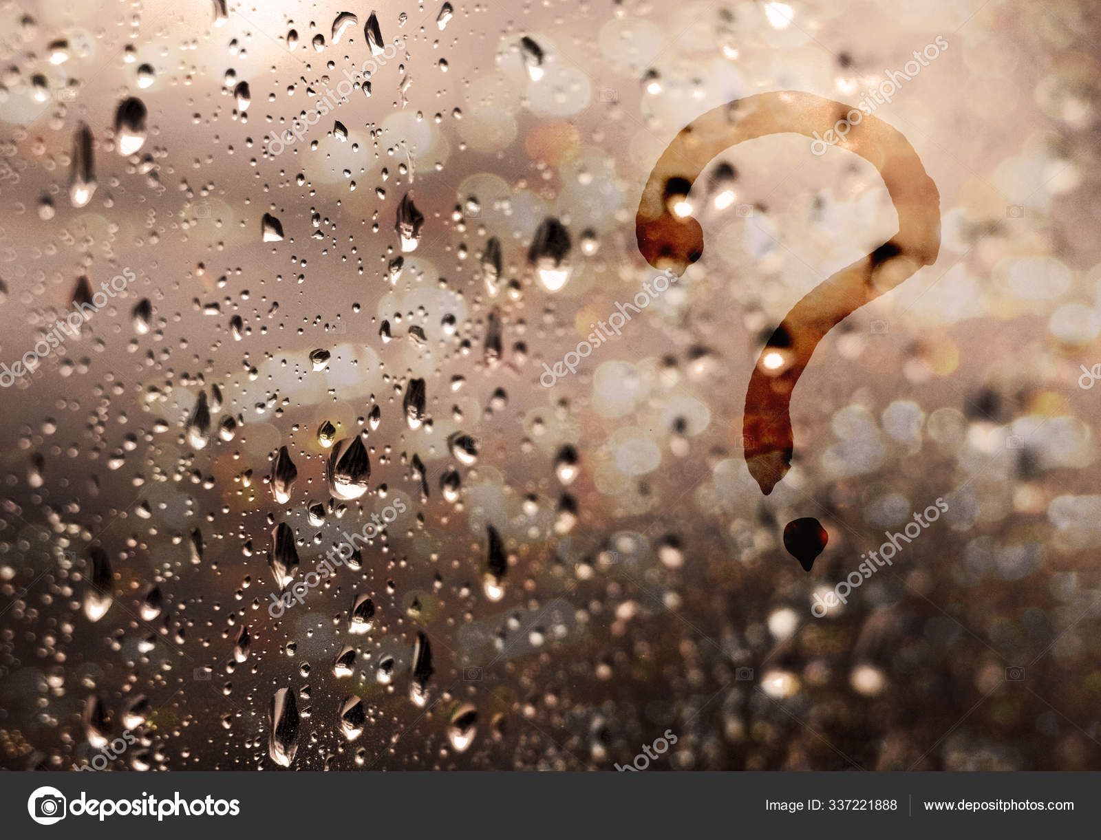 Question Mark Fogged Glass Rain Words Glass Drops — Stock Photo © Ru_Ch ...