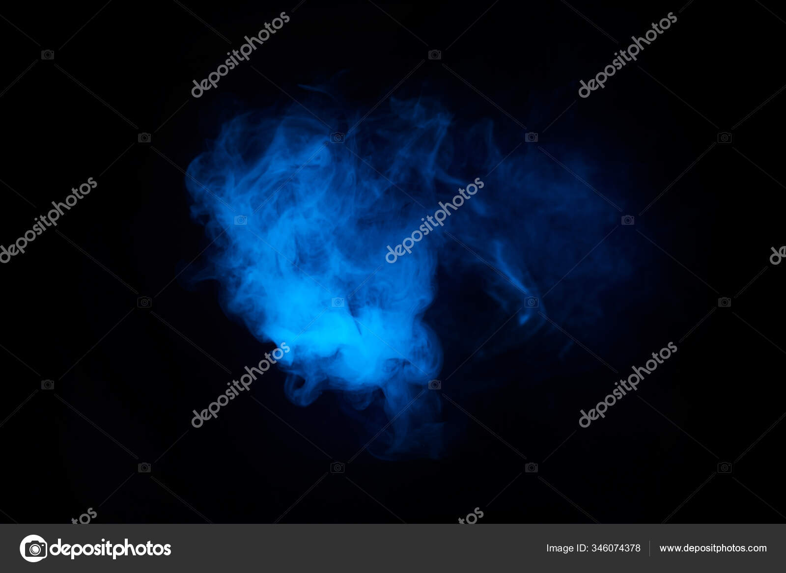 Abstract neon light smoke effect on black background. Smoke cloud ...