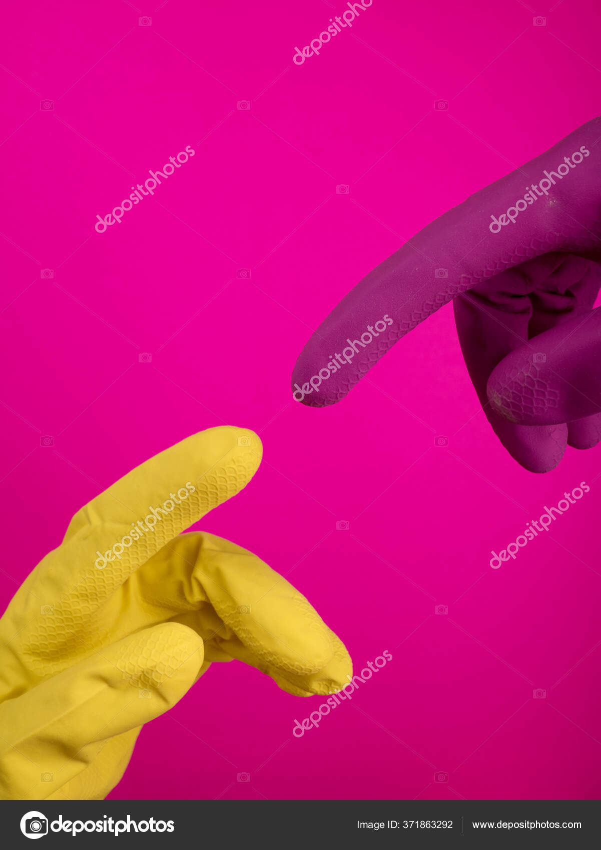 Two Hands Rubber Gloves Protection Isolation Distance Pandemic Love ...