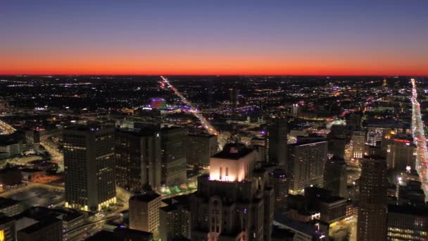 Aerial Video Downtown Detroit Night — Stock Video © Seulalee #190796122
