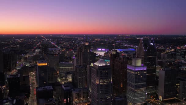 Aerial Video Downtown Detroit Night — Stock Video © Seulalee #190796122