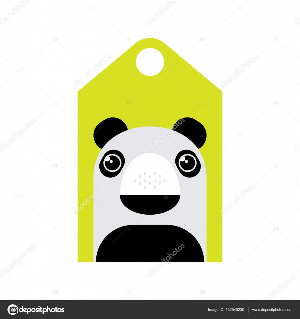 Tag with cute panda character. Stock Vector Image by ©barkarola #132540230