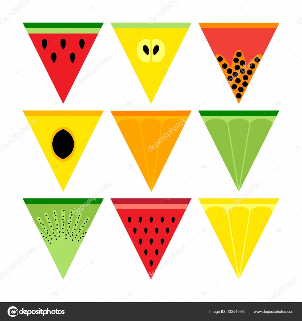 Fruit Bunting Flags — Stock Vector © Barkarola 132540984