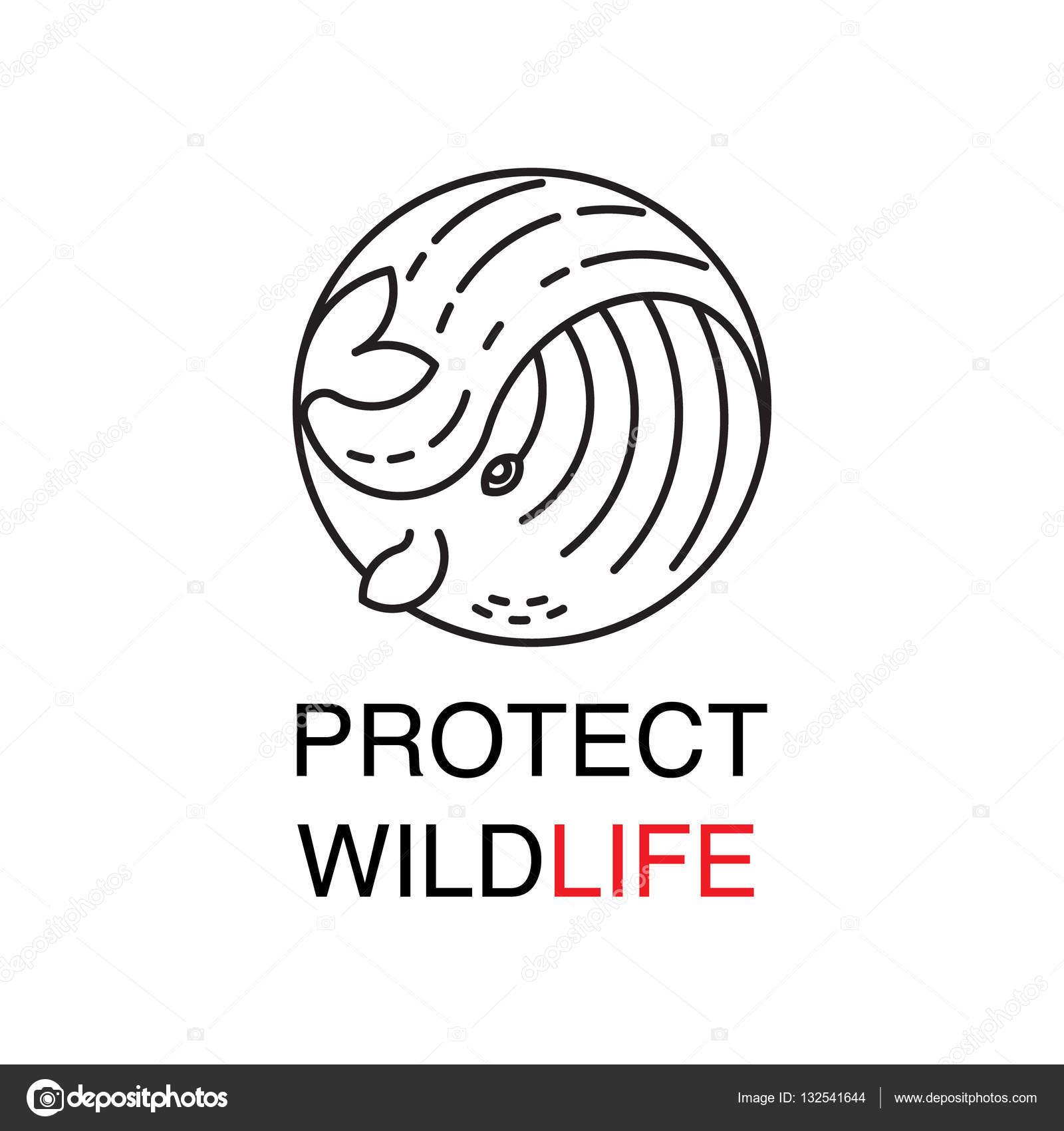 Protect wildlife logo. Stock Vector by ©barkarola 132541644