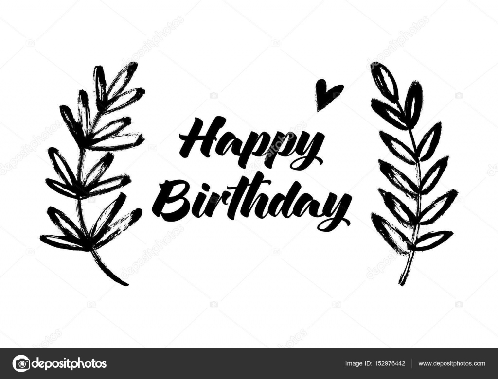 Happy Birthday hand drawn card — Stock Vector © barkarola #152976442
