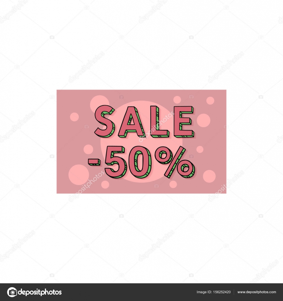 Sale -50% tag illustration Stock Vector Image by ©barkarola #156252420