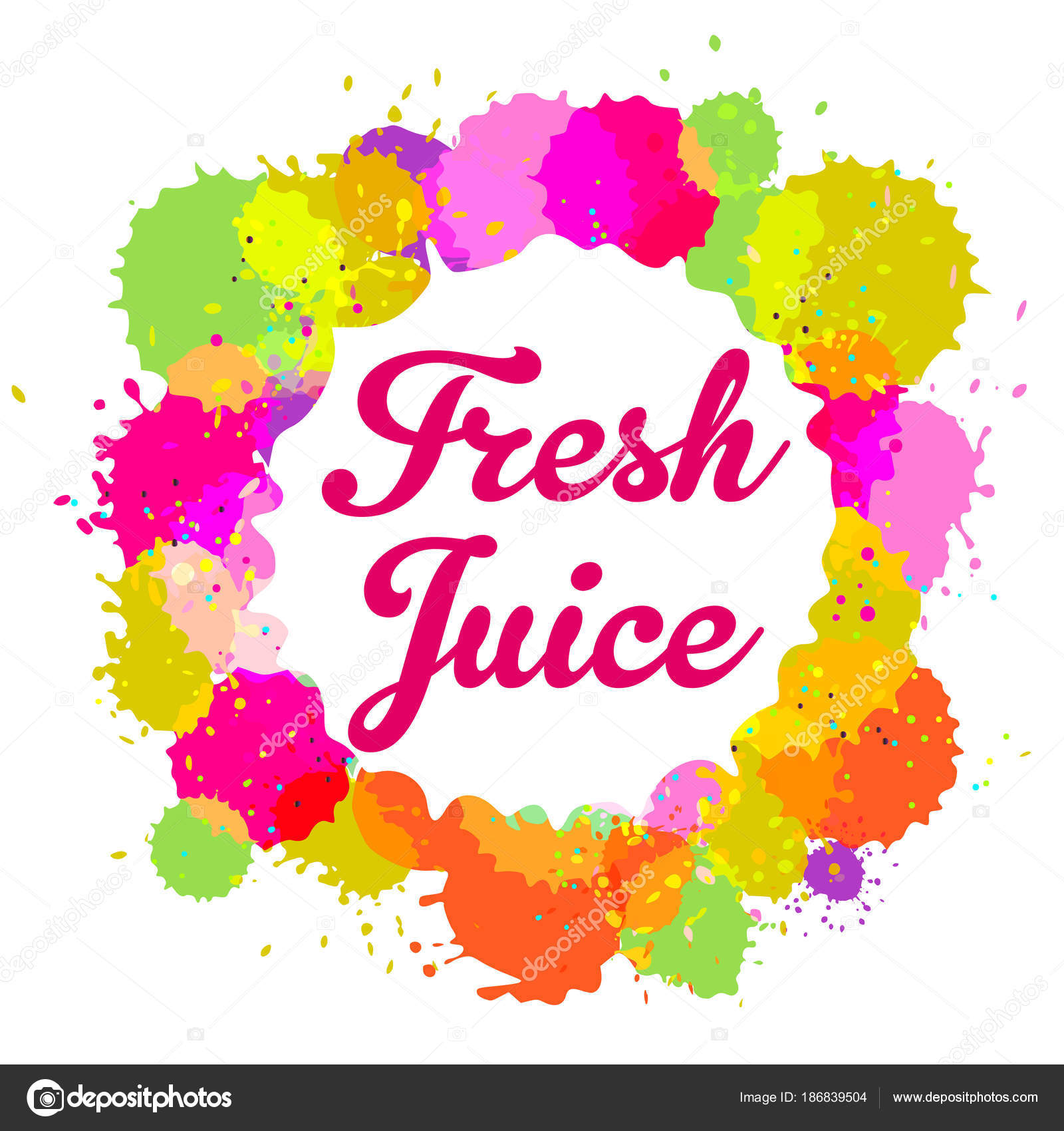 Fresh Juice Text Abstract Ink Splashes Background Stock Vector Image by ...