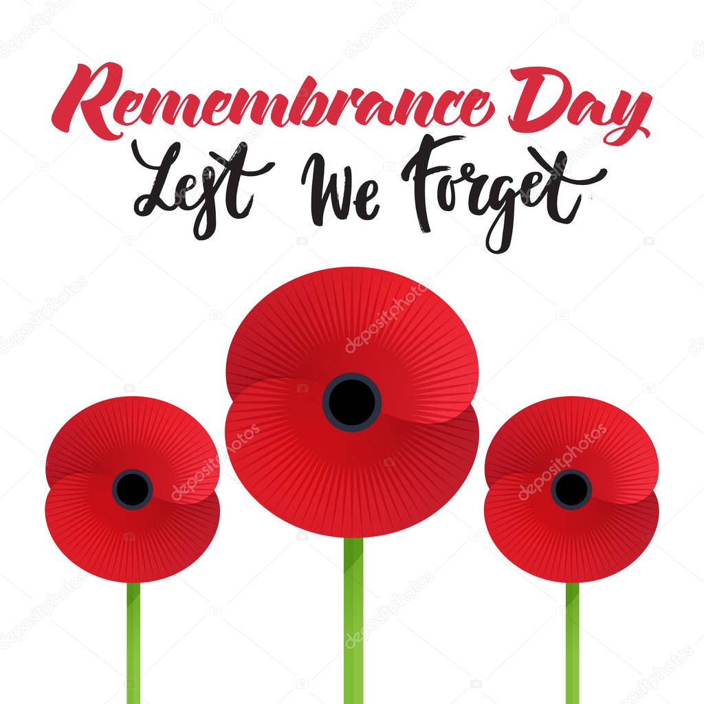 Ilustración vectorial de una flor de amapola brillante. Símbolo del día ...