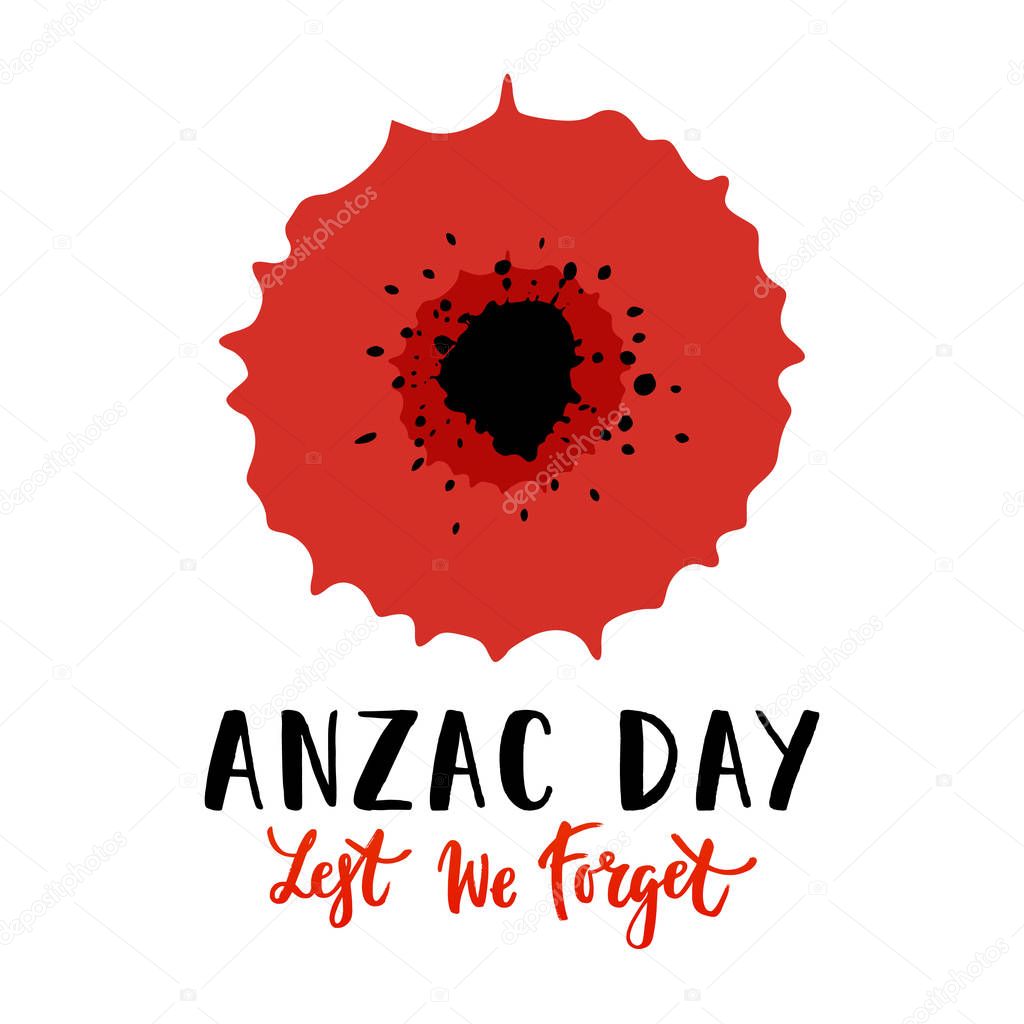 Ilustración vectorial de una flor de amapola brillante. Símbolo del día ...