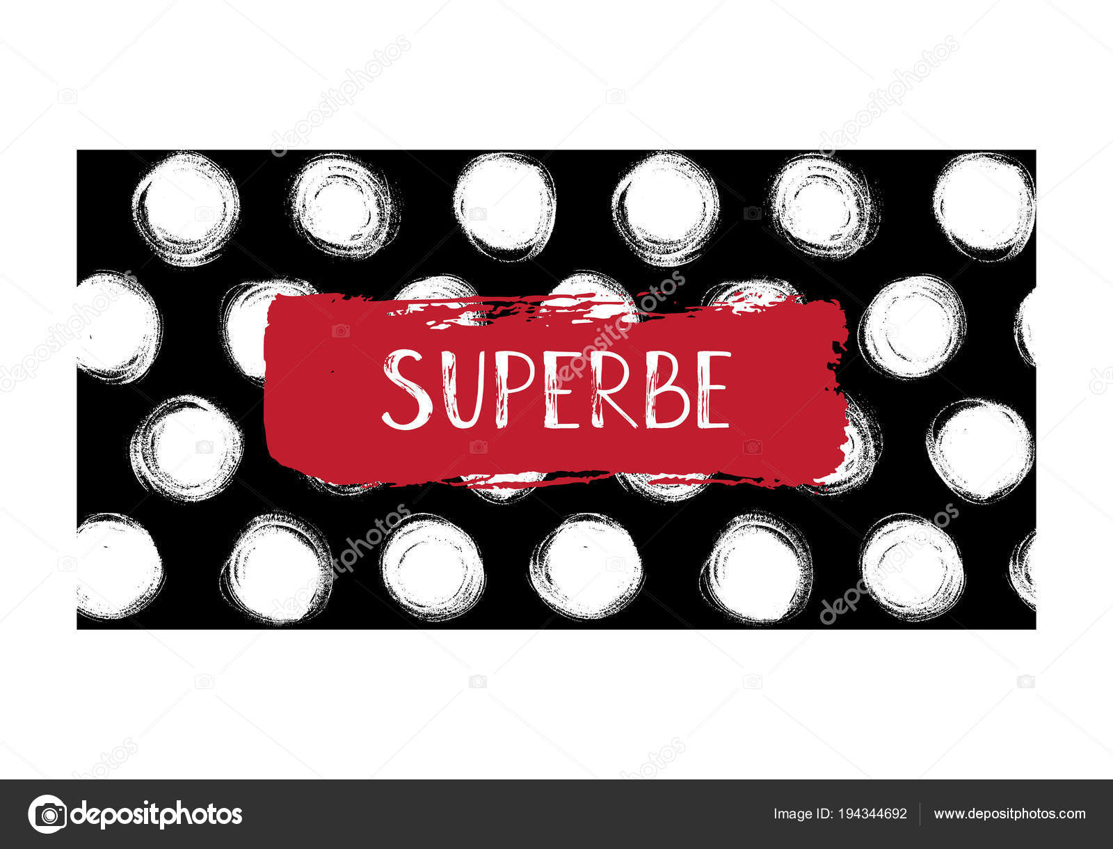 Vector Illustration Superbe Hand Written Word Hand Drawn Polka Dot ...