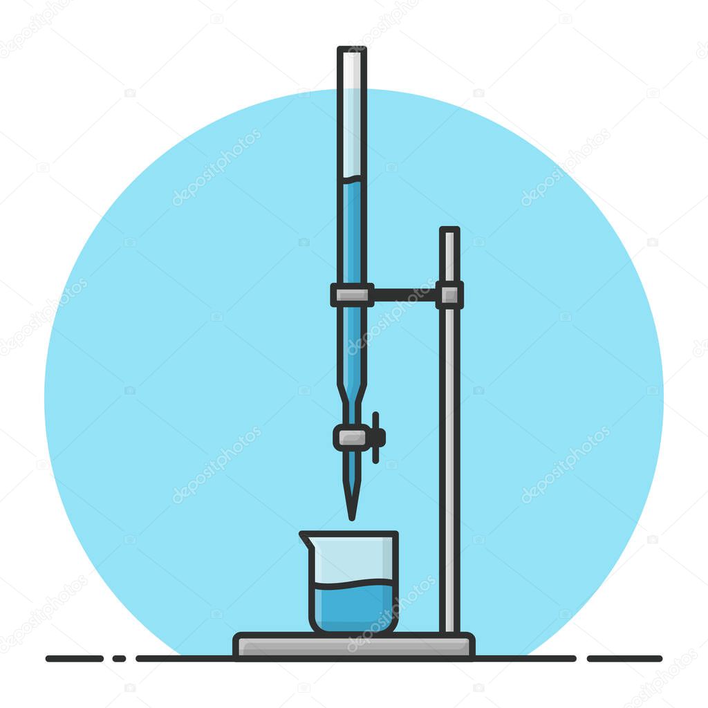 Buret Chemical Experiment. Laboratorio de Ciencias Químicas. Icono ...
