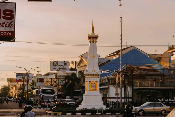Tugu Jogja Sunset Background Known Tugu Pal Iconic Landmark Yogyakarta ...