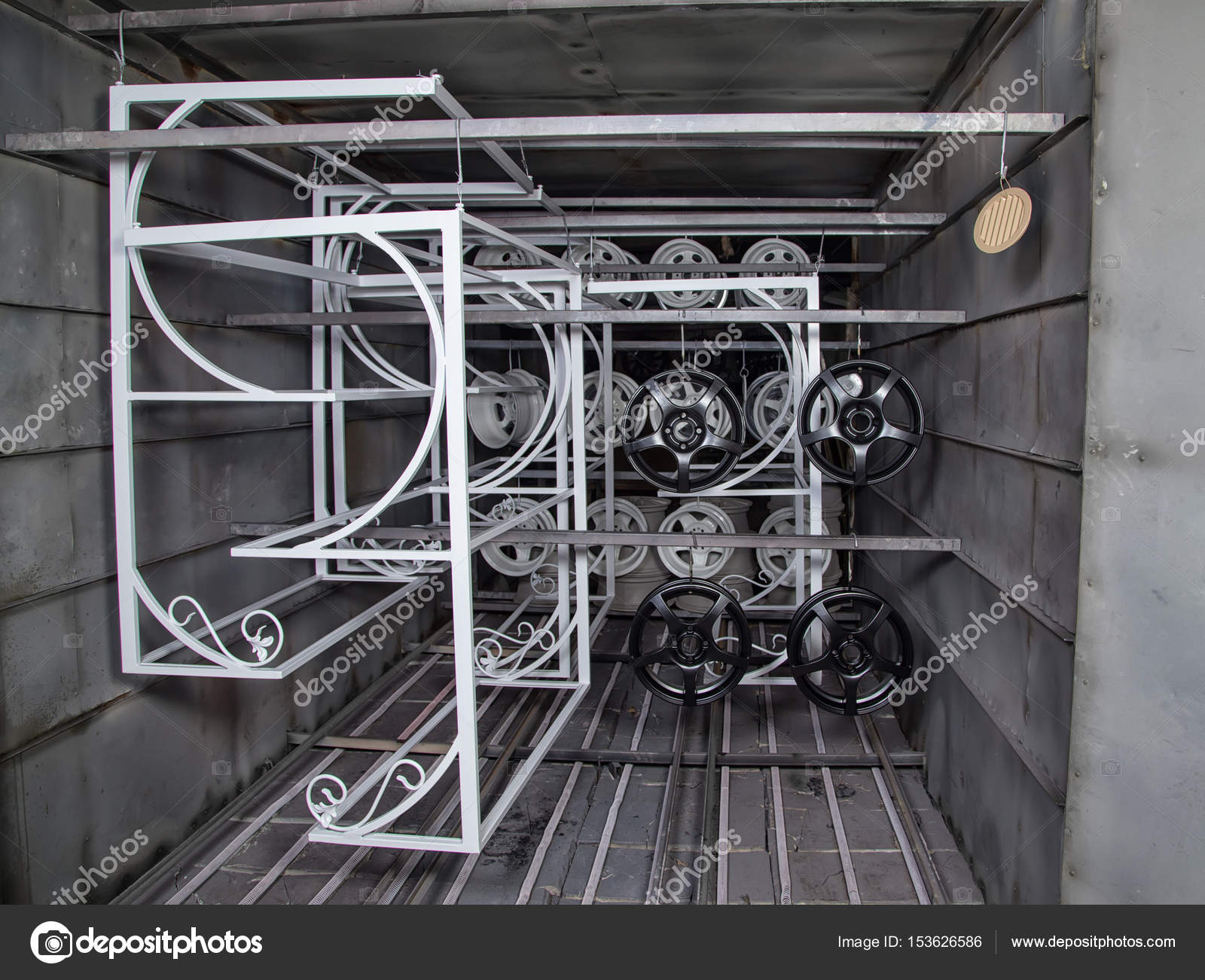 Powder coating and drying of metal details — Stock Photo © ChrisTefme ...