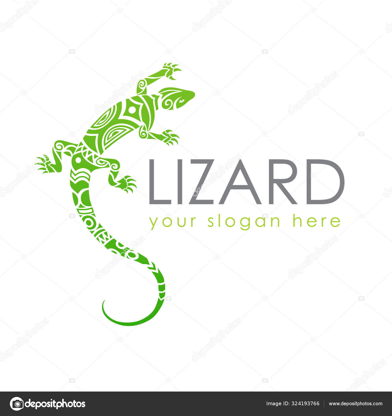 Lizard logo graphic design concept. Editable lizard element, can be ...