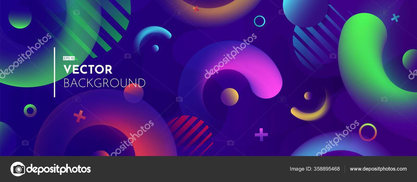 Realistic 3D and flat objects on dark background. Soft light effect ...