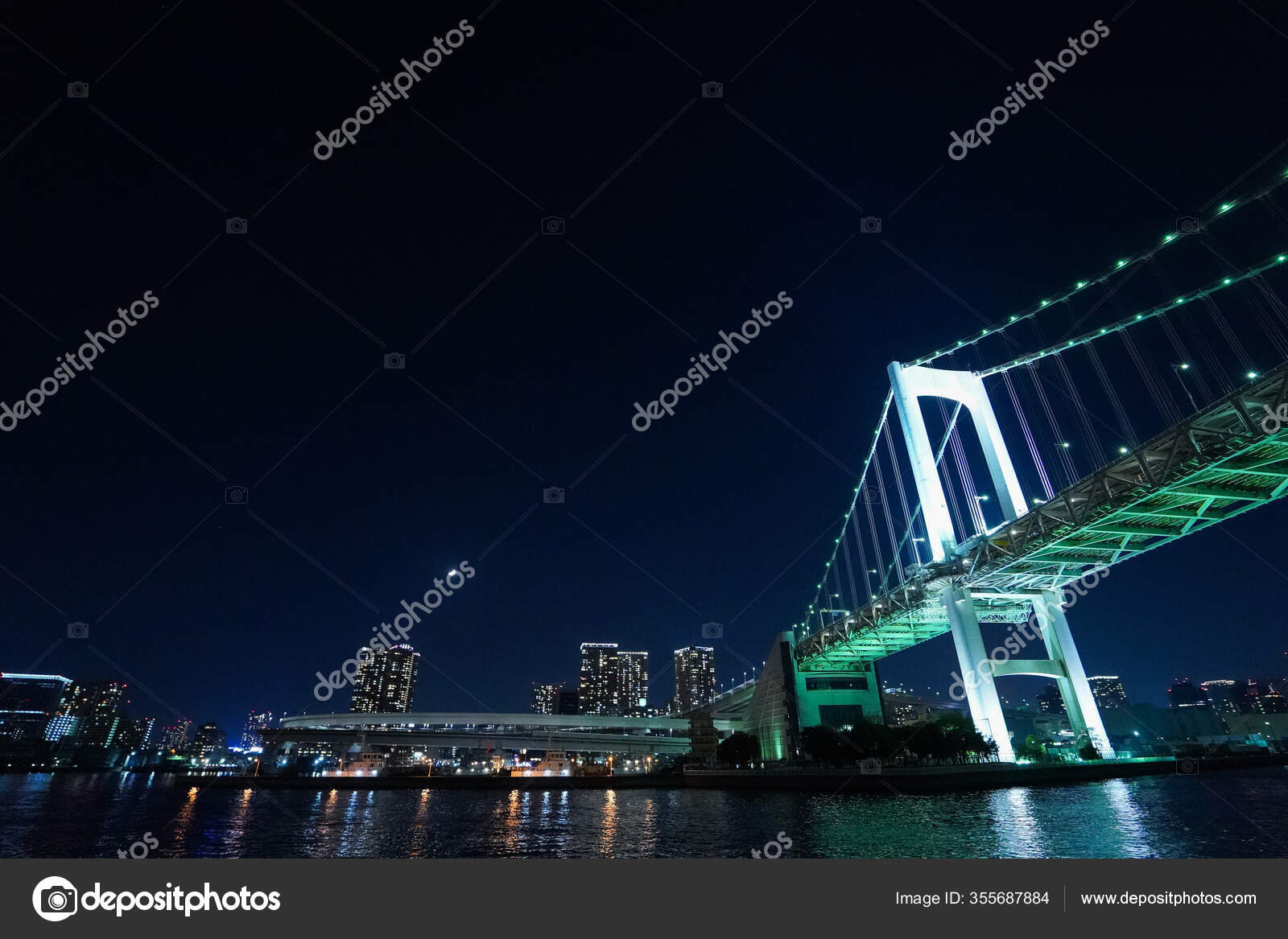Tokyo City Skyline Bridge Illuminated Night — Stock Photo © maroke ...