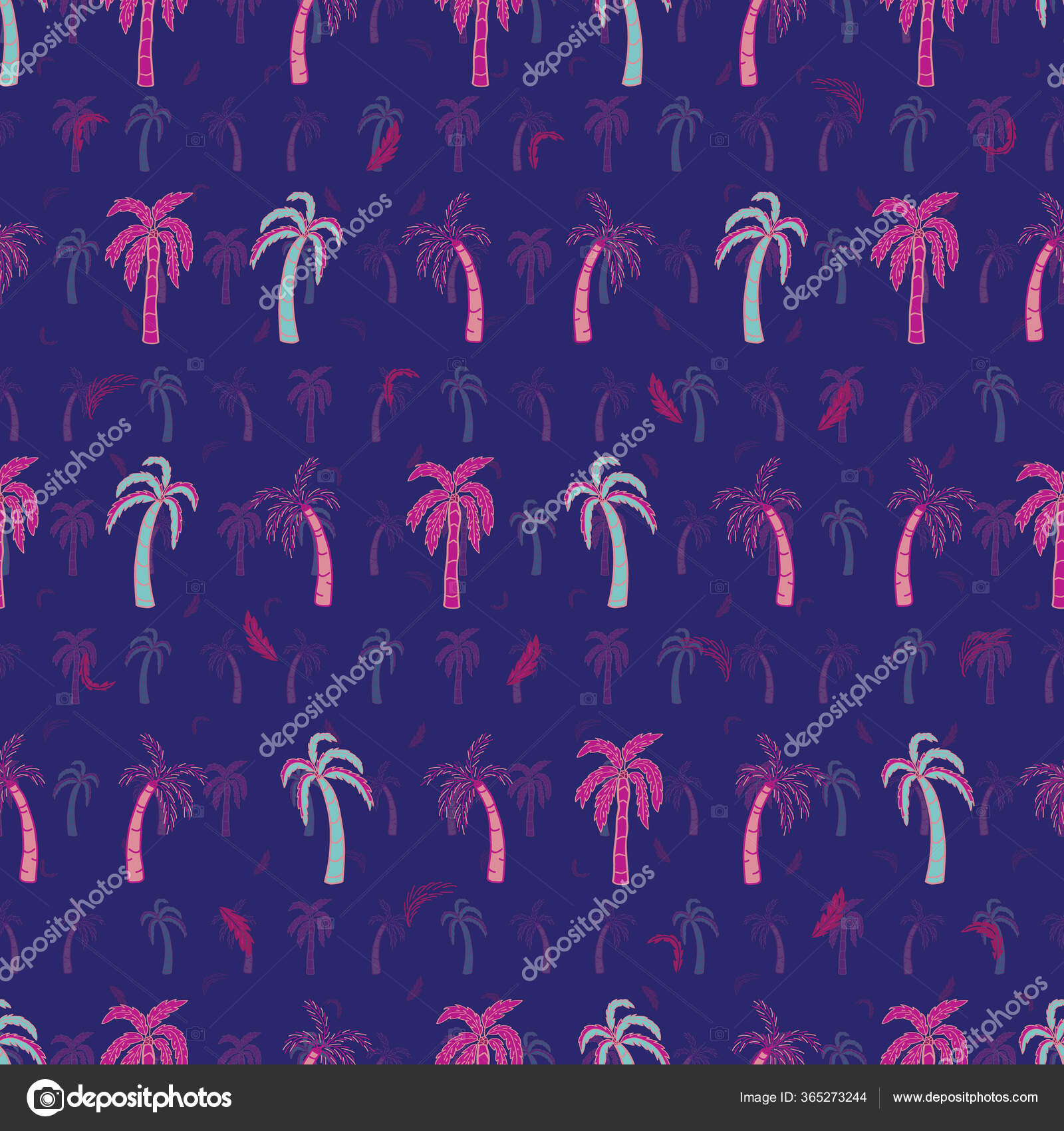 Vector classic blue tropical horizontal coconut trees transparency ...