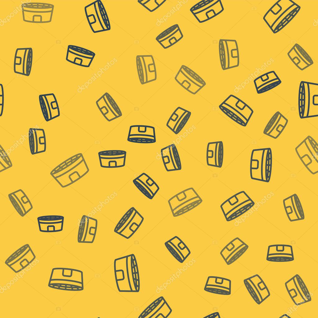 L nea azul Icono del estadio de f tbol aislado patr n sin costuras sobre fondo amarillo. Arena ...