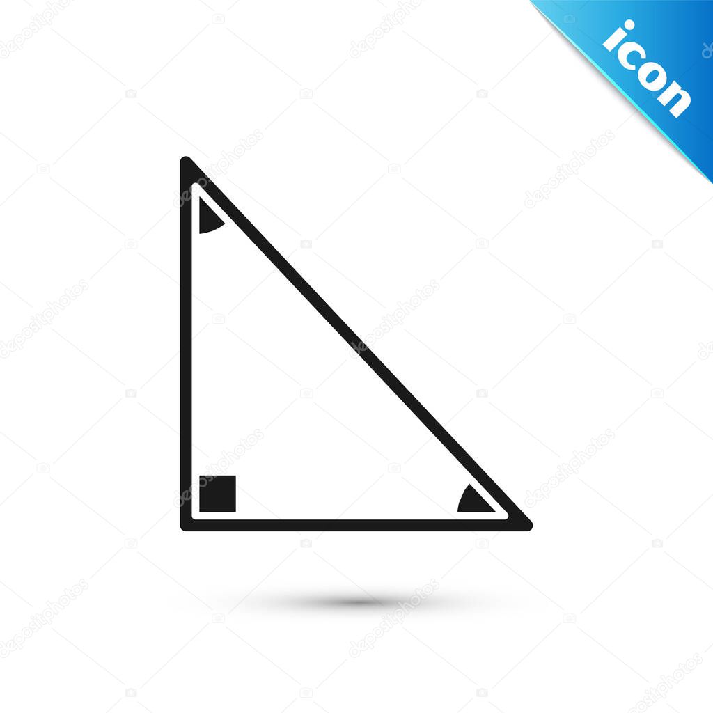 Icono matemático Triángulo Gris aislado sobre fondo blanco. Ilustración ...