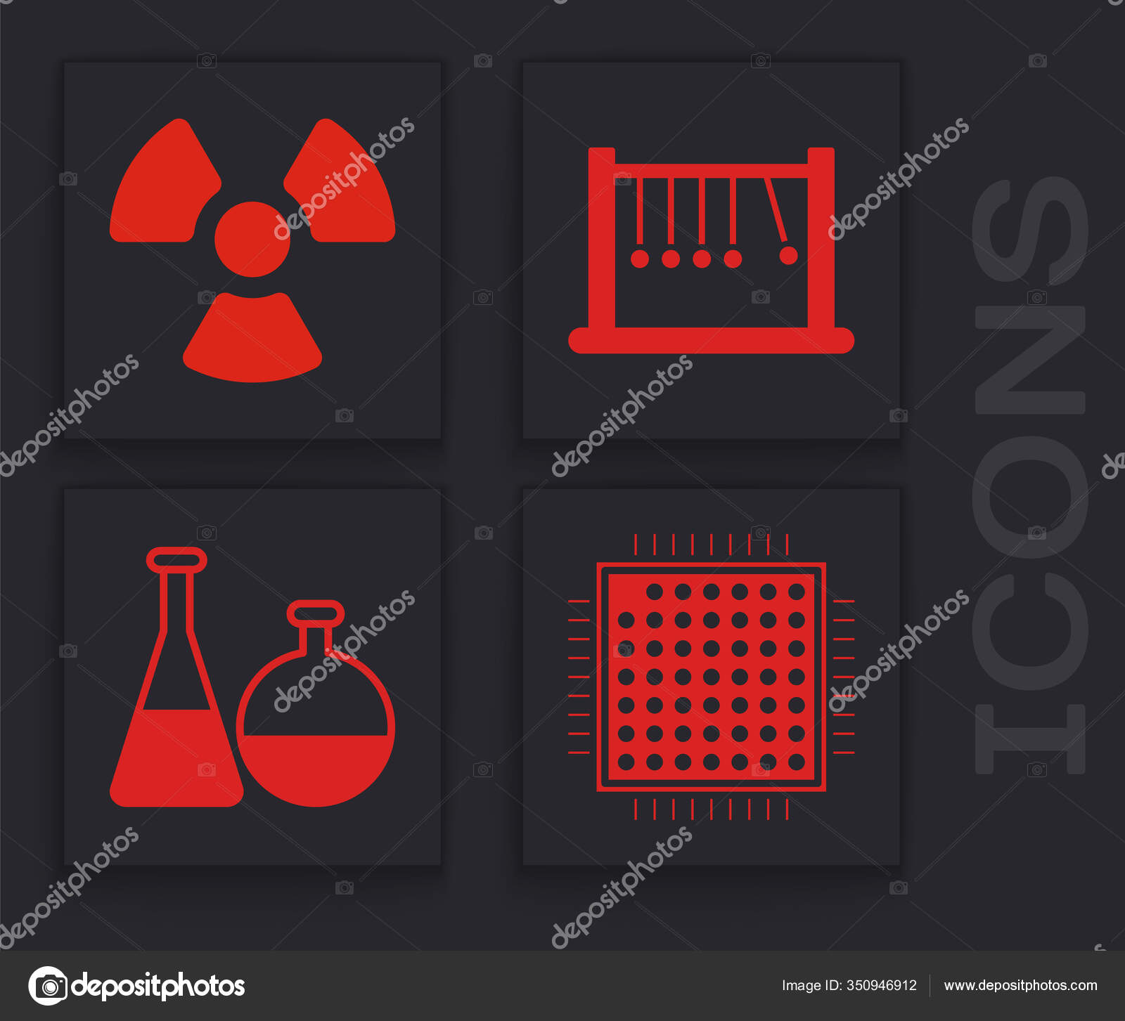 Set Processor Radioactive Pendulum Test Tube Flask Chemical Laboratory ...