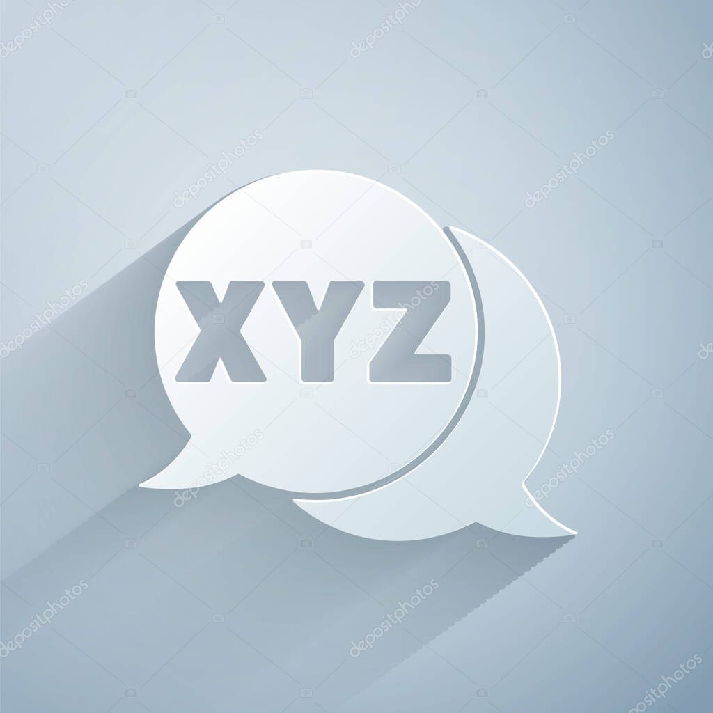 Corte de papel XYZ Icono del sistema de coordenadas aislado sobre fondo ...