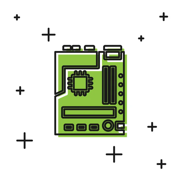 White line Electronic computer components motherboard digital chip ...