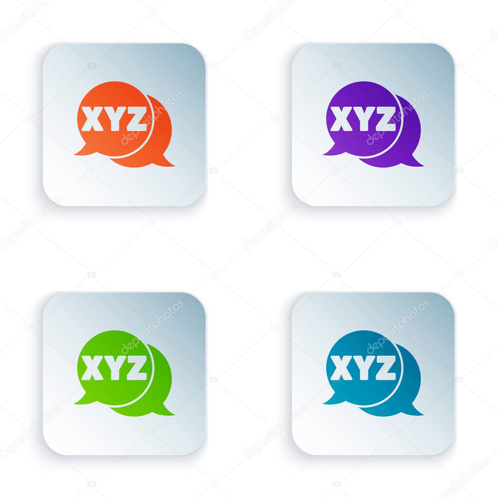 Color XYZ Icono del sistema de coordenadas aislado sobre fondo blanco ...