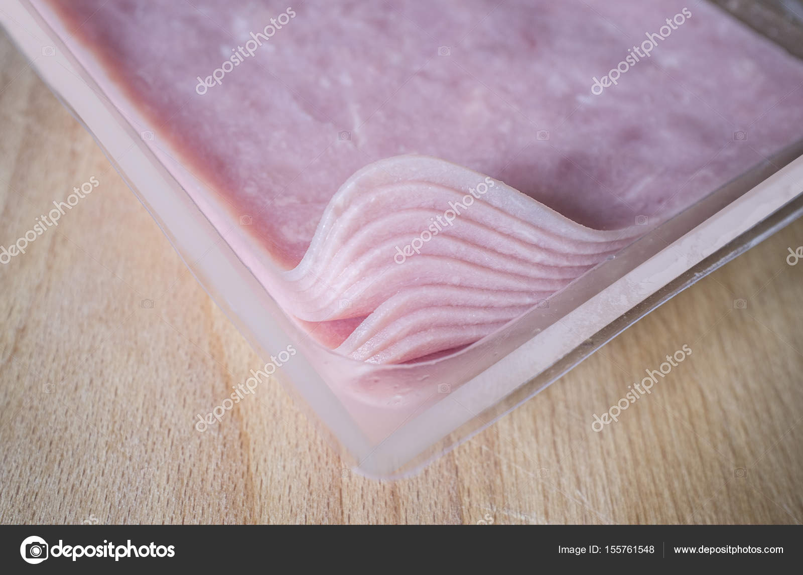 Pack of square shaped sliced ham for sandwich — Stock Photo © WHPics ...